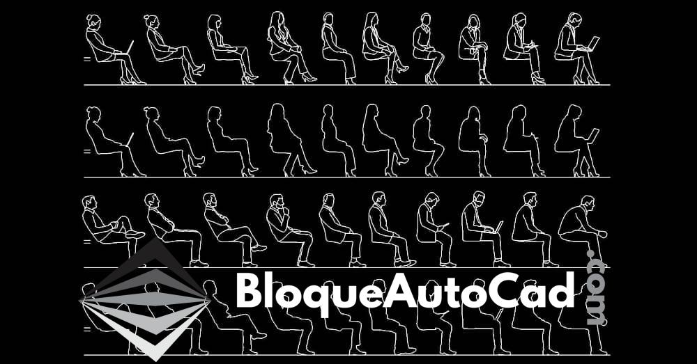 Descarga Gratis: Colección de Bloques CAD de Personas Sentadas en Alzado